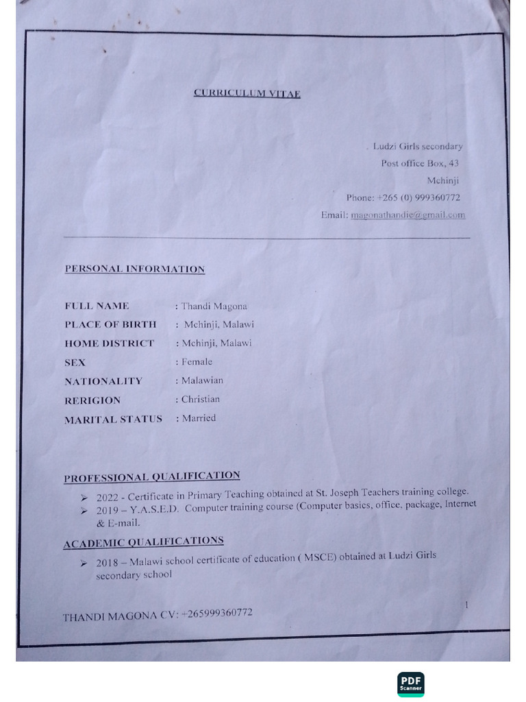Thandi CV | PDF