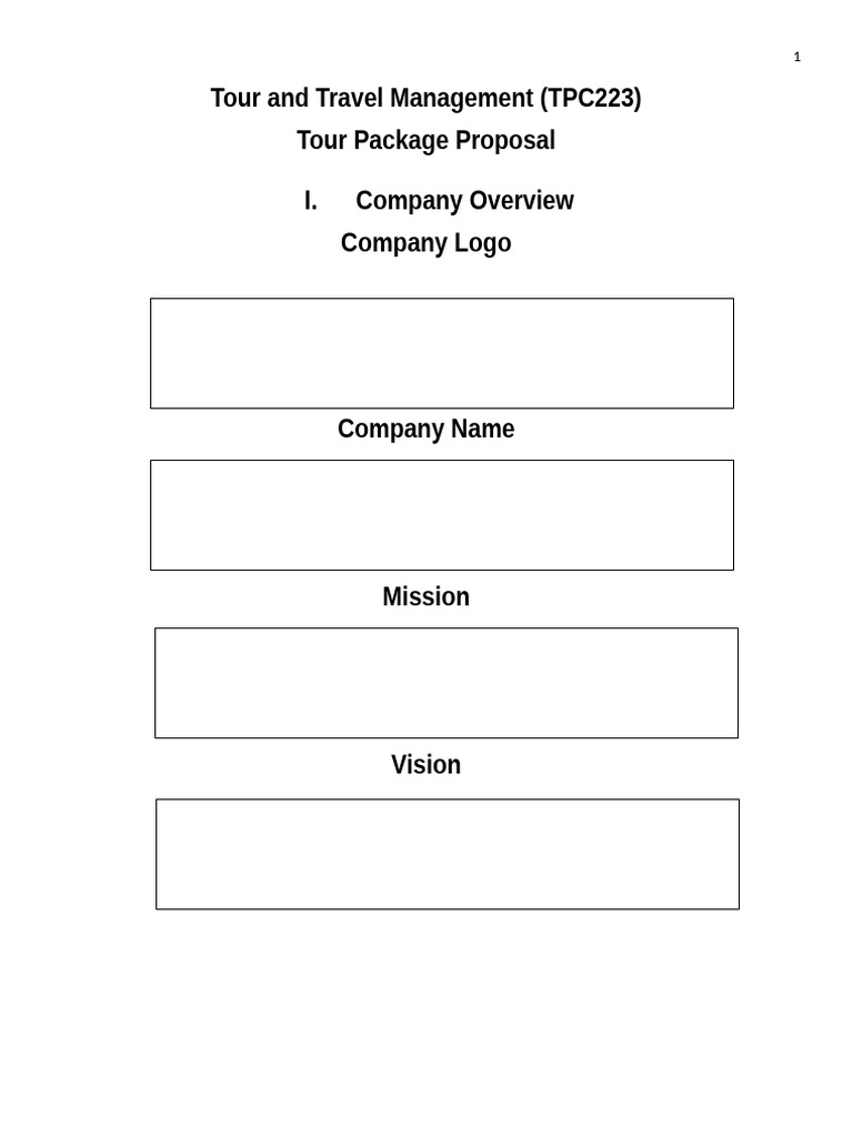 Tour Package Proposal Template | PDF | Fee | Travel Visa