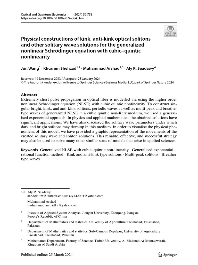 10 Physical Constructions of Kink, Anti-Kink Optical Solitons and Other ...