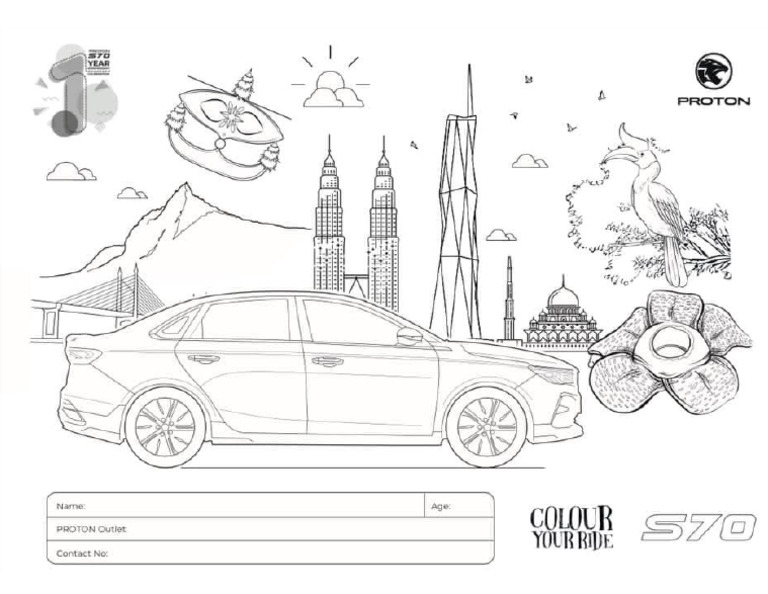 Proton S70 Coloring Sheet | PDF