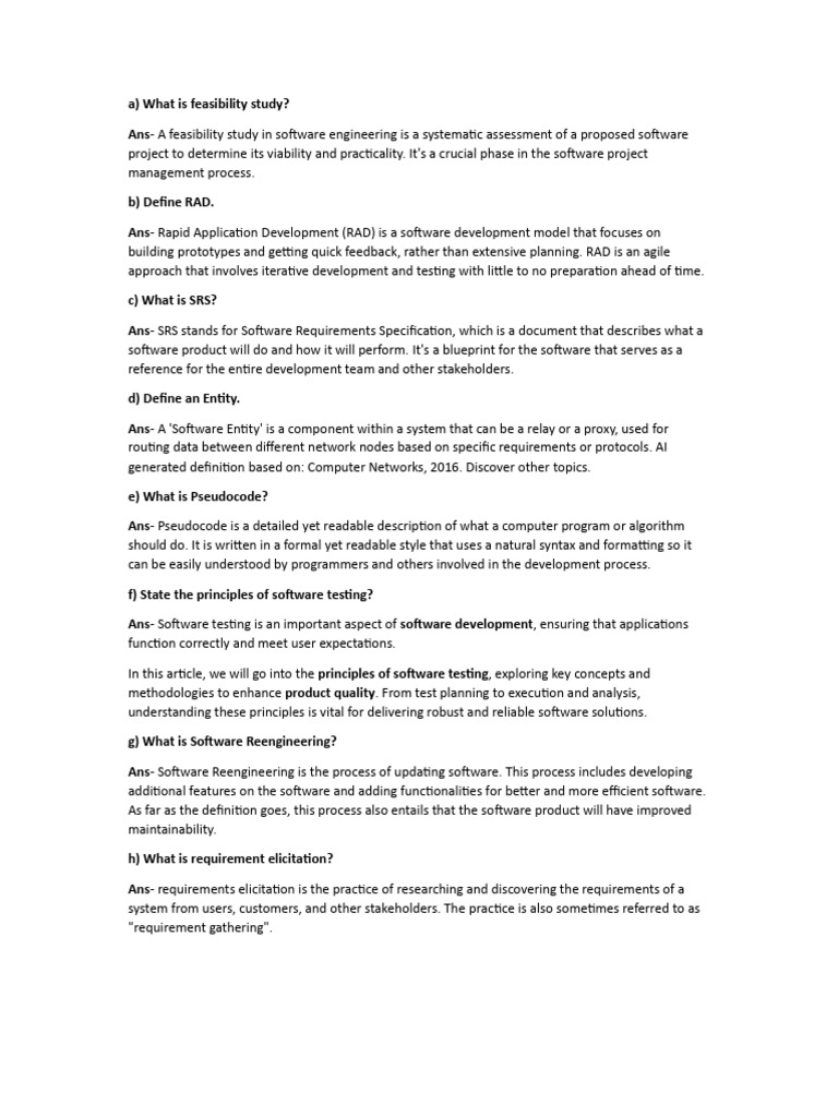 Software Engineering IMP | PDF | Software Development Process | Modular ...