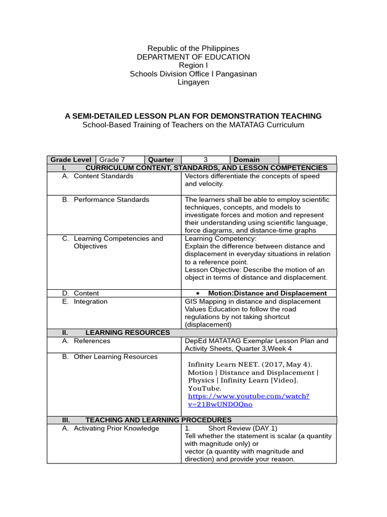 Deped Matatag LP Demo Teaching 2 | PDF | Euclidean Vector | Quantity