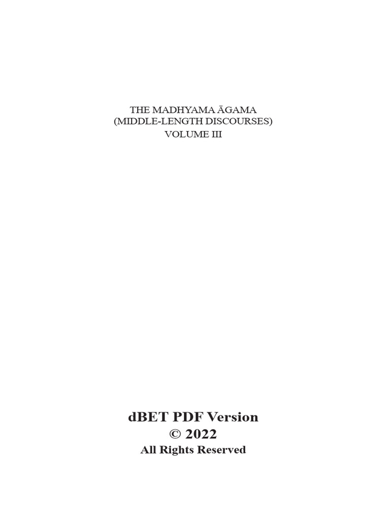 Madhyama Agama 3 | PDF