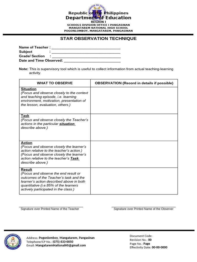 Star Observation Technique Cot | PDF