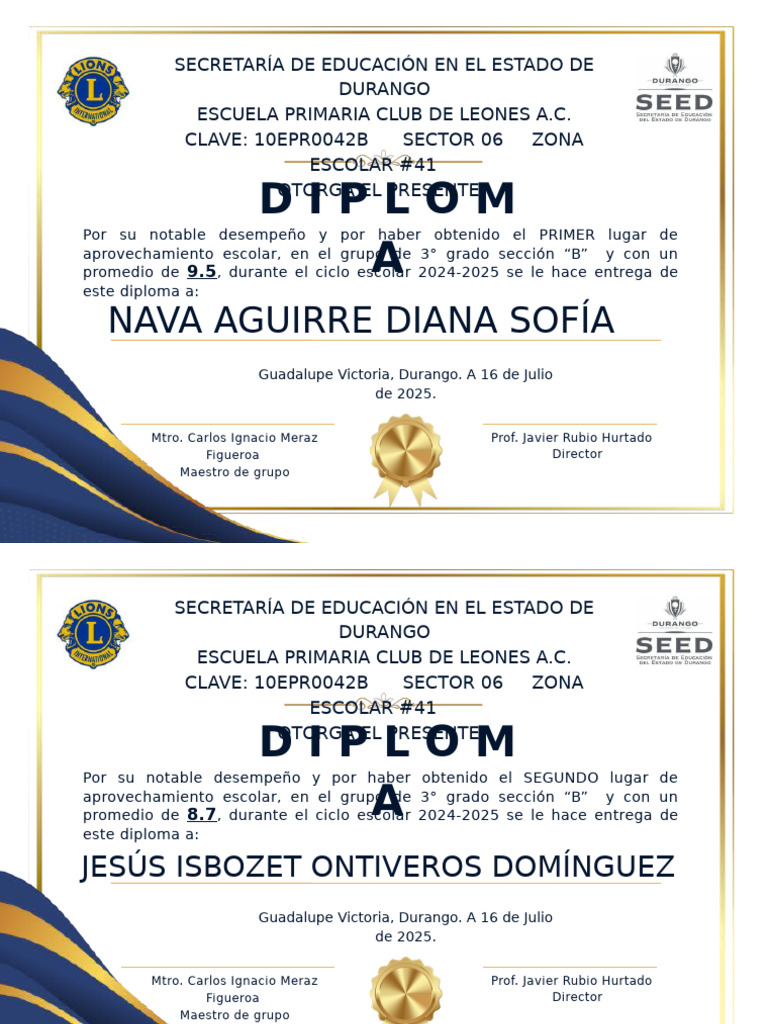 Certificado Diploma de Reconocimiento Profesional Clásico Dorado y Azul ...