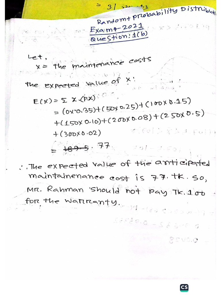 Previous 2021 Random, Probability | PDF