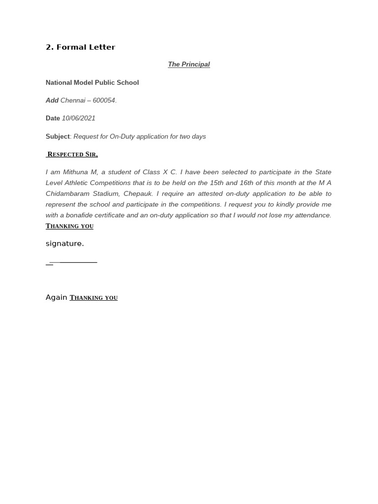 2 Formal Letter | PDF