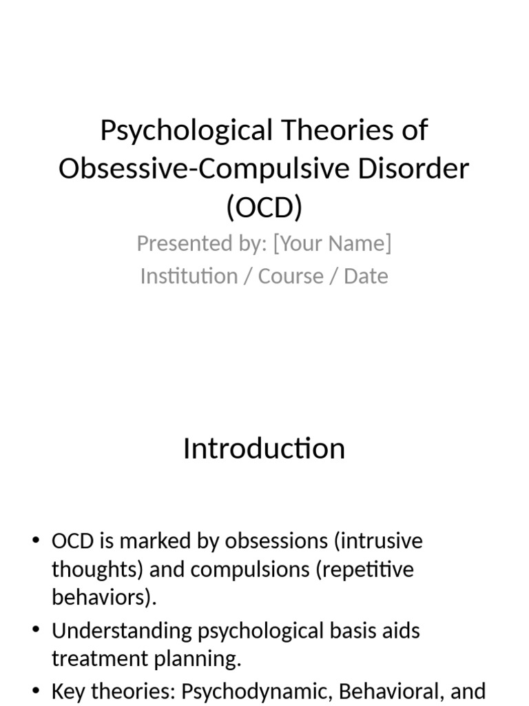 Psychological Theories of OCD | PDF | Obsessive–Compulsive Disorder | Fear