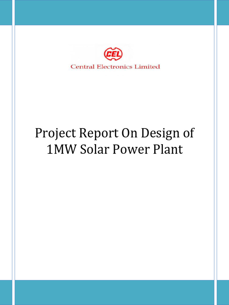 Solar PV Project Report 1 | PDF