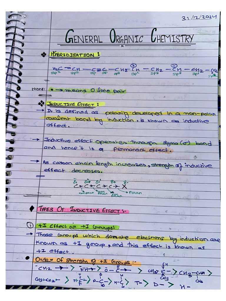 General Organic Chemistry JEE Notes | PDF