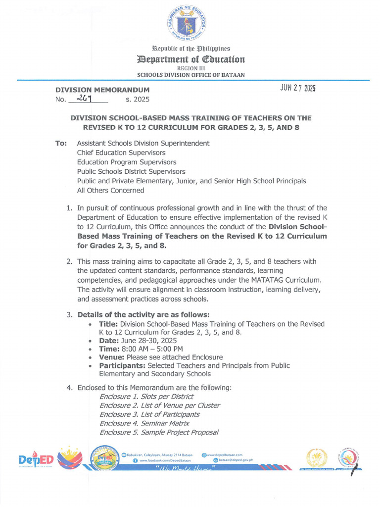 1division Memorandum No. 267 S. 2025 | PDF