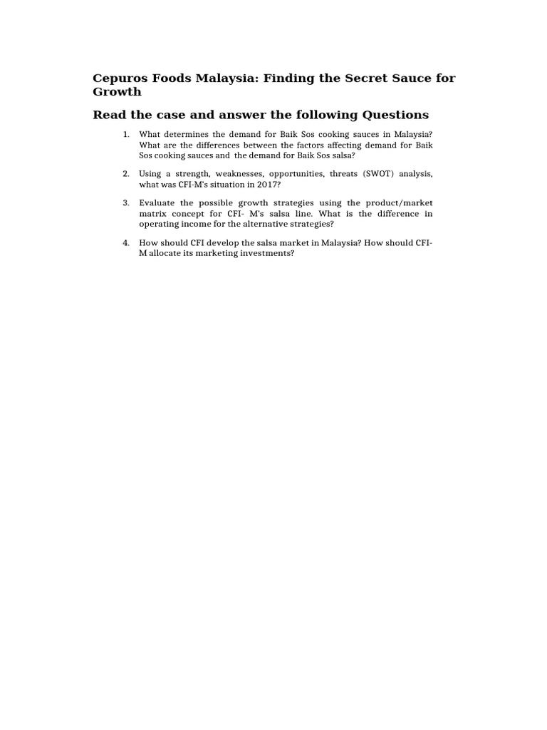 Cepuros Foods Malaysia | PDF