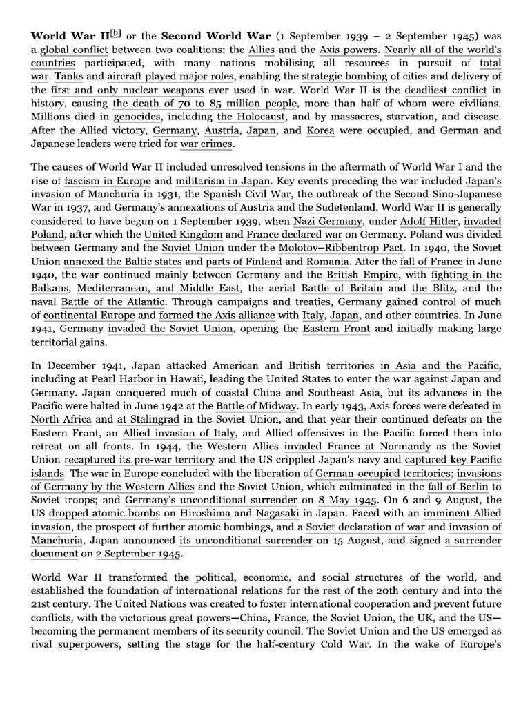 World War II - Wikipedia | PDF