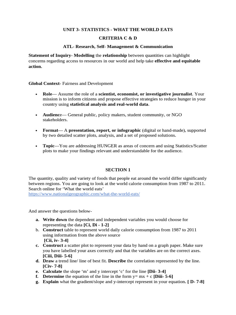 MYP 4 Project Statistics | PDF | Mathematics | Prediction