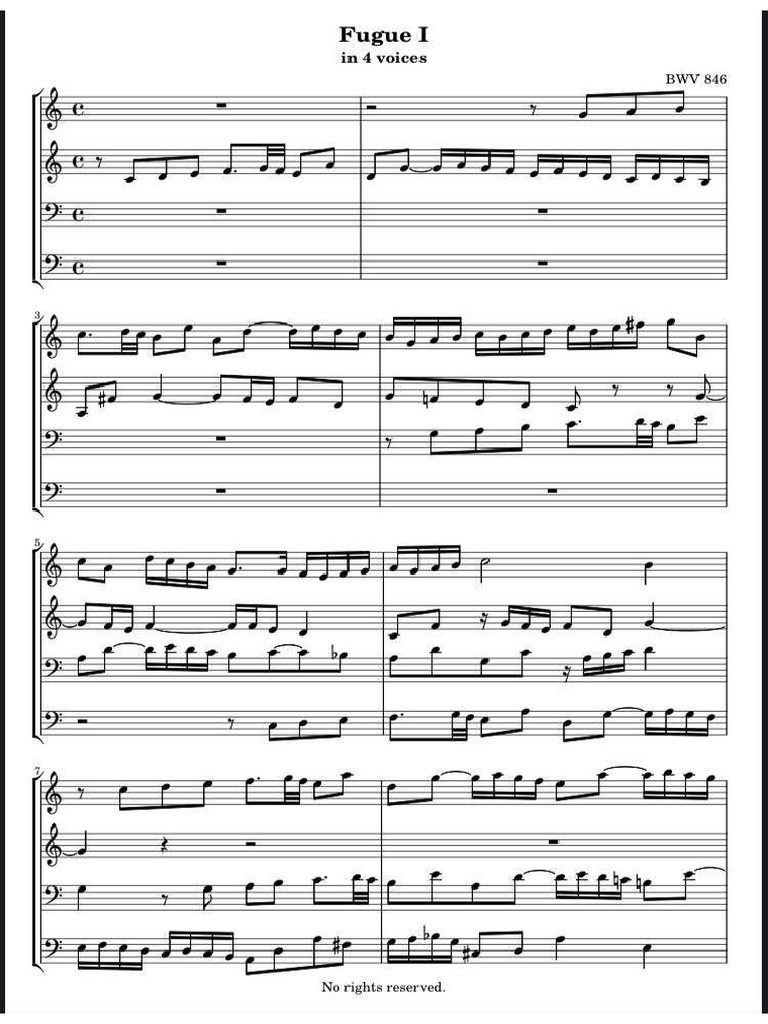 Fugue I - FULL SCORE | PDF
