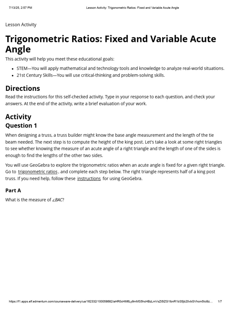Exploring Trigonometric Ratios | PDF | Trigonometry | Triangle