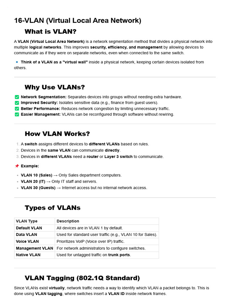 16-VLAN (Virtual Local Area Network) | PDF | Computer Network | Computing
