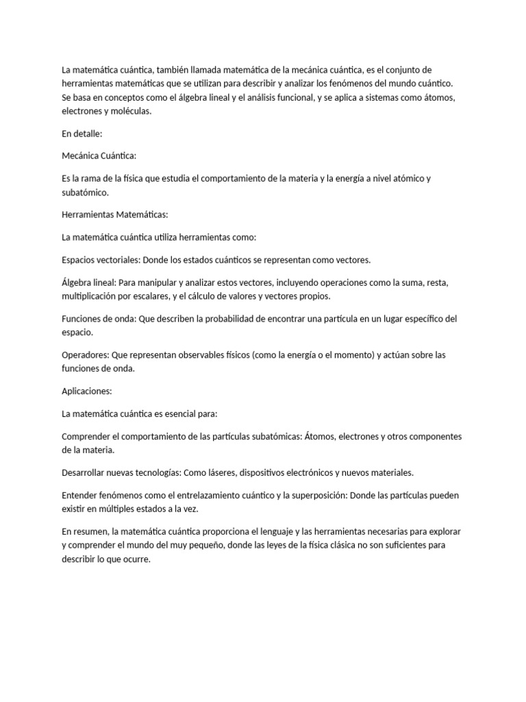 Matematica Cuantica | PDF