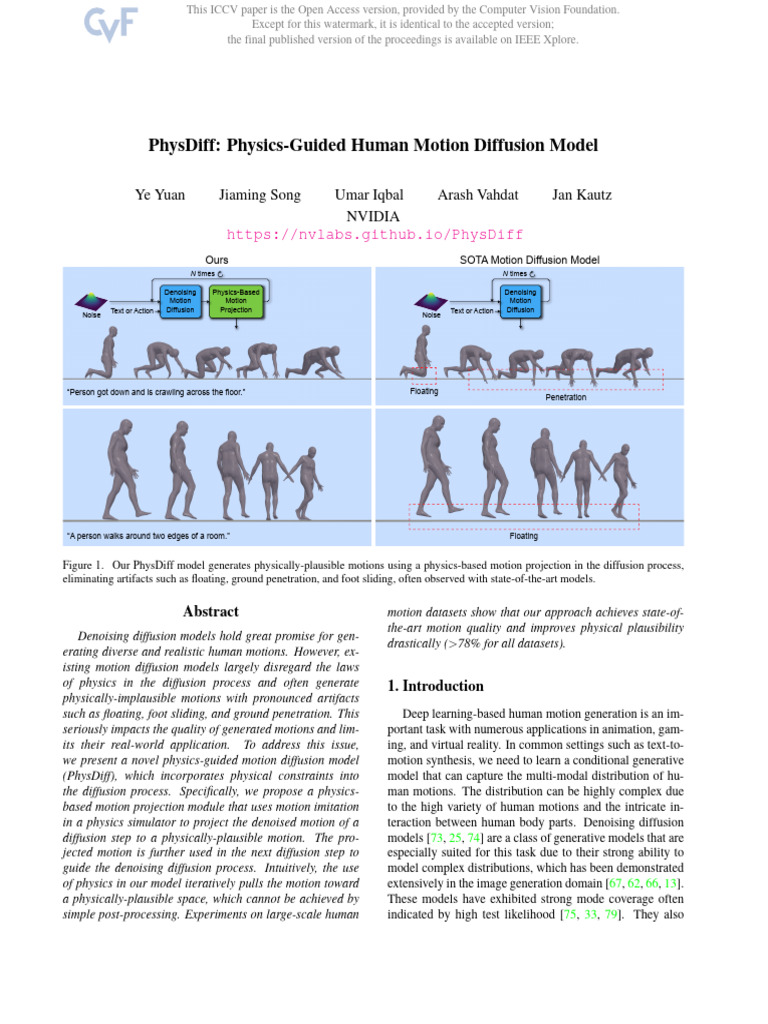 Yuan PhysDiff Physics-Guided Human Motion Diffusion Model ICCV 2023 ...