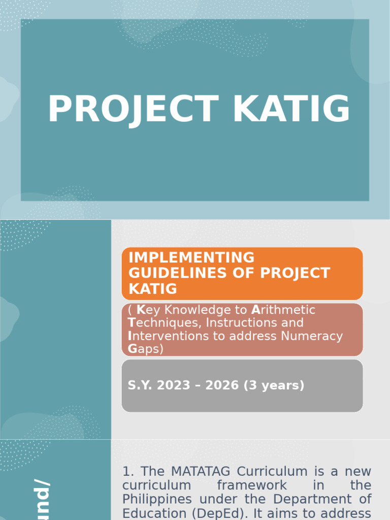 Project KATIG: Enhancing Numeracy Skills | PDF | Educational Assessment ...