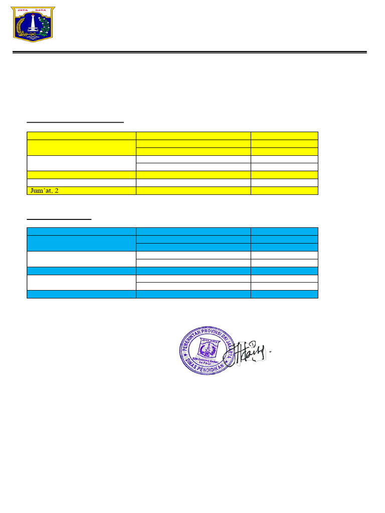 Jadwal PTS Atau Sas Semester 1 (THN 2023-2024) | PDF