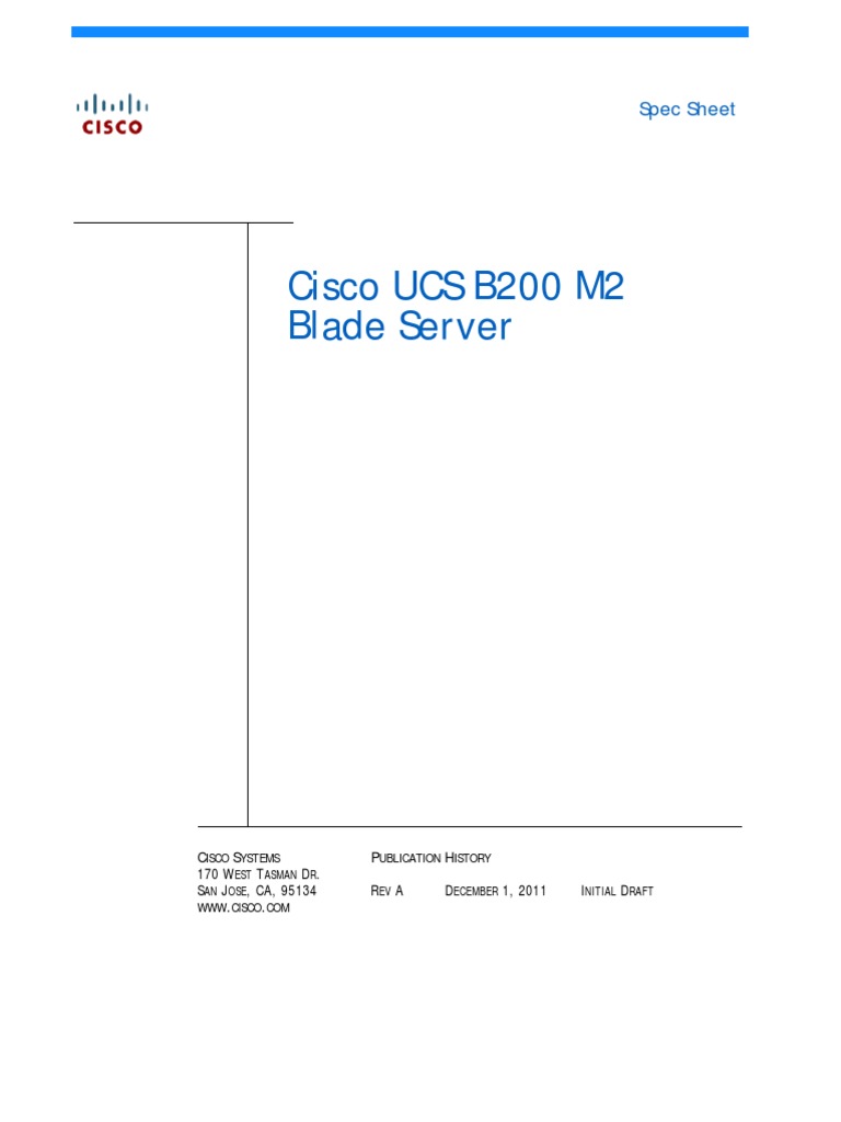Cisco UCS B200 M2 Blade Server: Spec Sheet | PDF | Solid State Drive ...