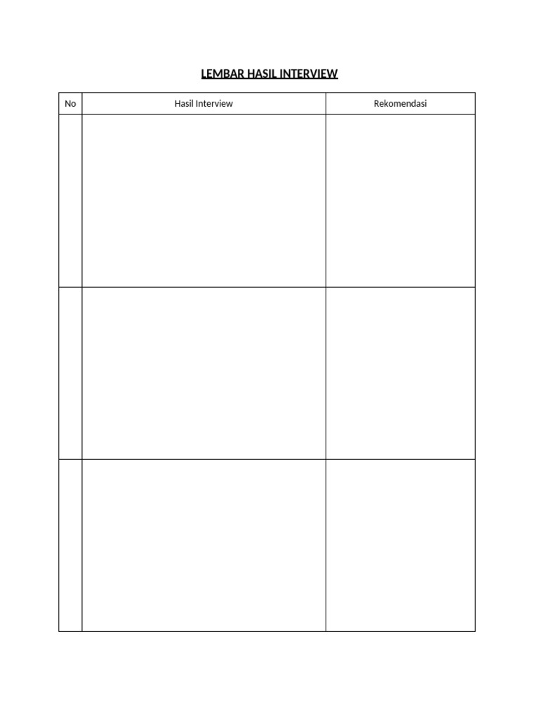 Lembar Hasil Interview | PDF