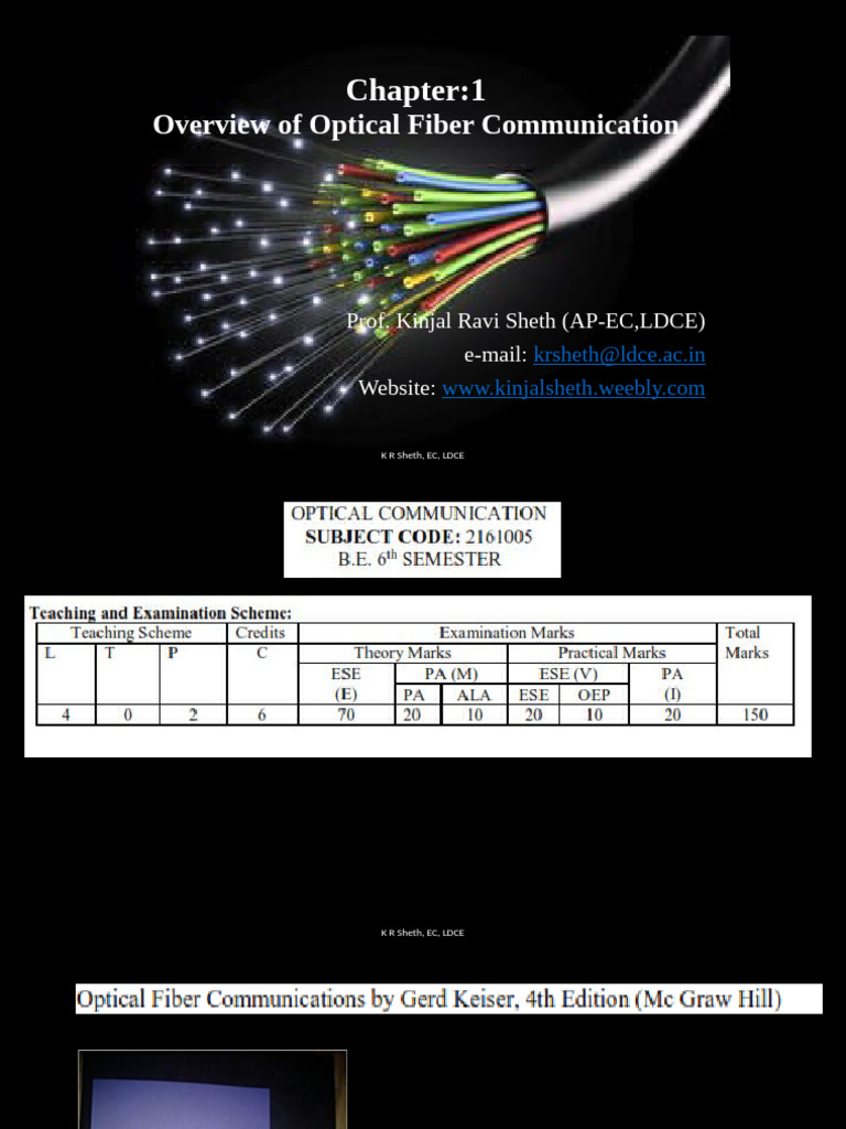 Chap - 1 - Overview of Optical Communication | PDF | Optical Fiber ...