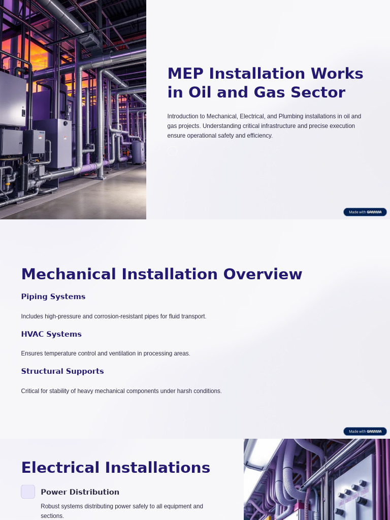 MEP in Oil and Gas Projects | PDF | Safety | Quality Assurance