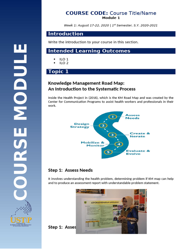 USTP Course Module Template (Maco1) (1) .Docx (Maco) | PDF | Knowledge ...
