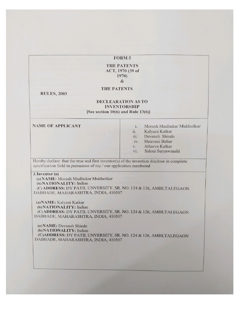 Form No. 5 Group No 101 | PDF