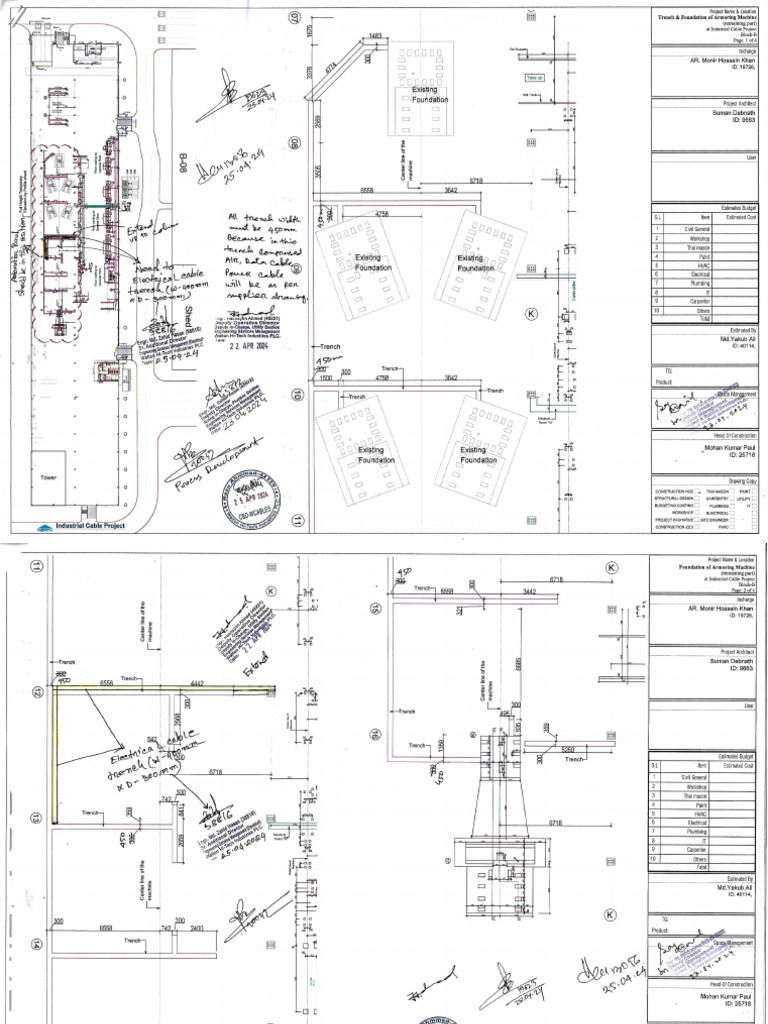 Trench & Foundation of Armoring Machine at Industrial Cable Project ...