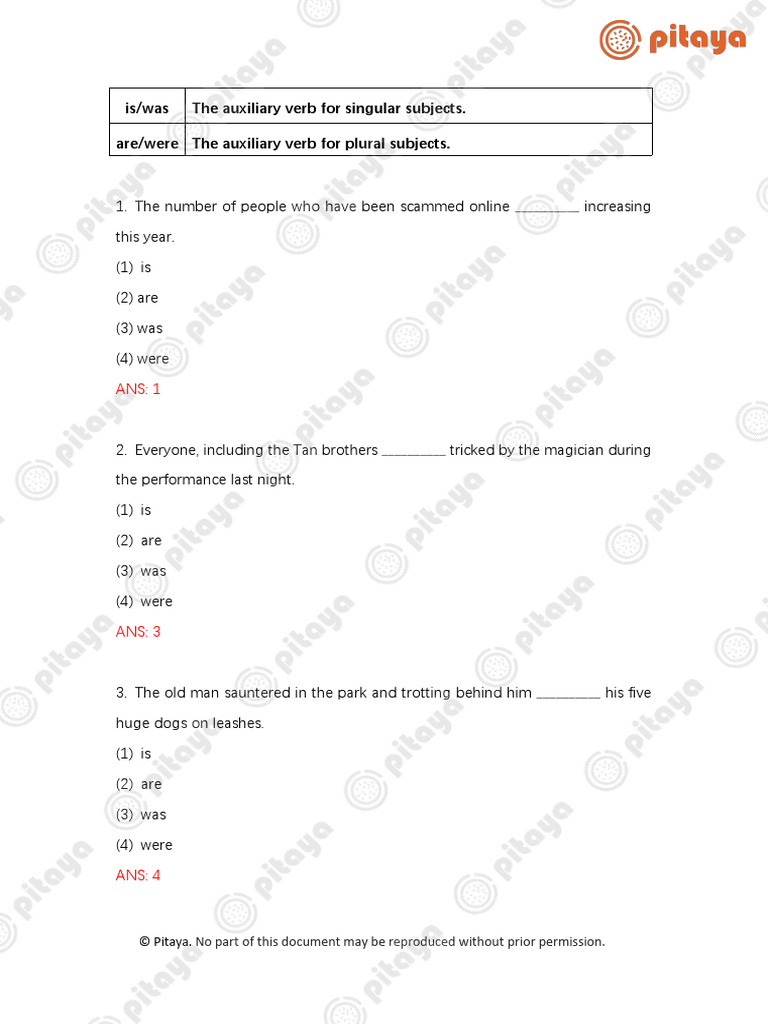 Tenses & Subject-Verb Agreement | PDF