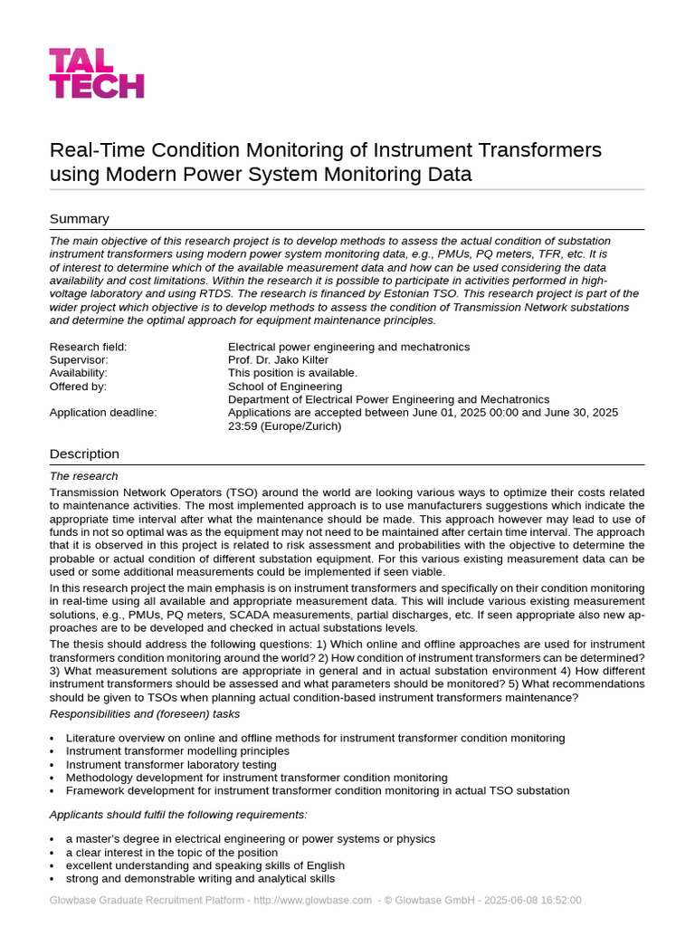 Position Real-Time Condition Monitoring of Instrument Transformers ...