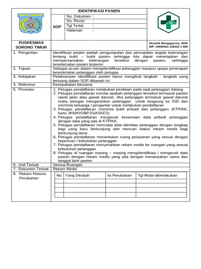 Identifikasi Pasien | PDF
