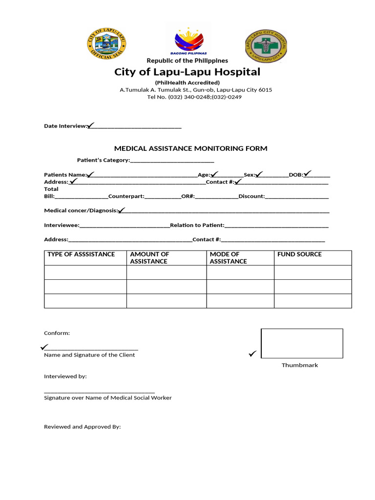 Medical Assistance Monitoring Form New | PDF