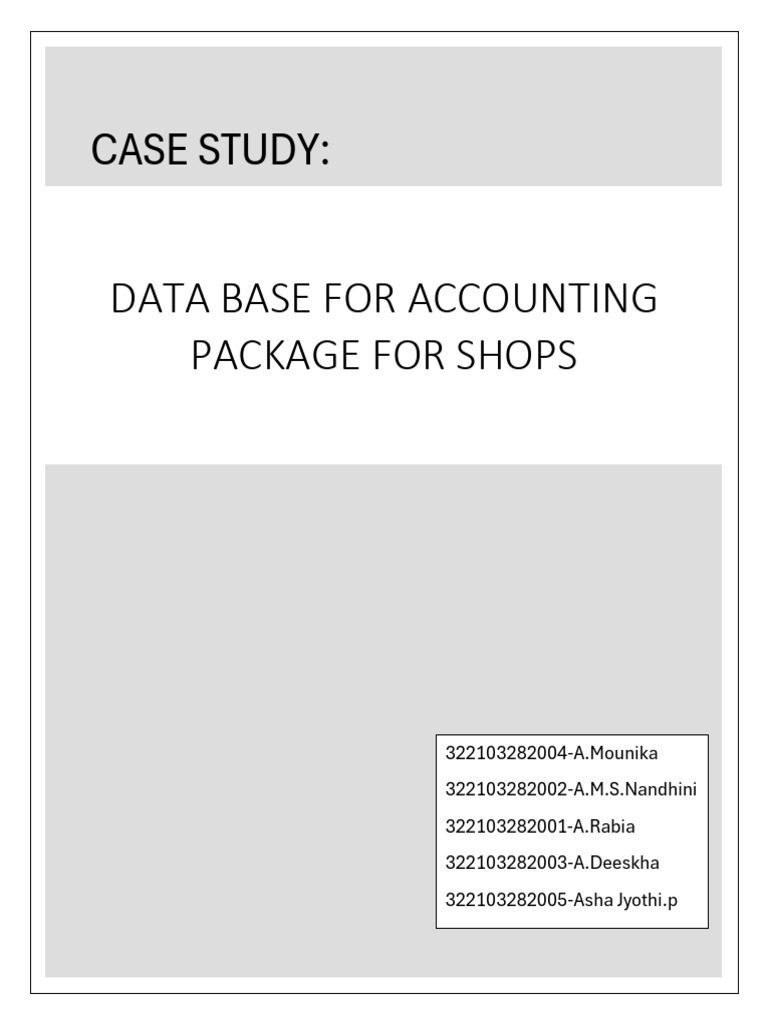 Accounting Packages For Shops - Priya Vennela | PDF | Microsoft Access ...