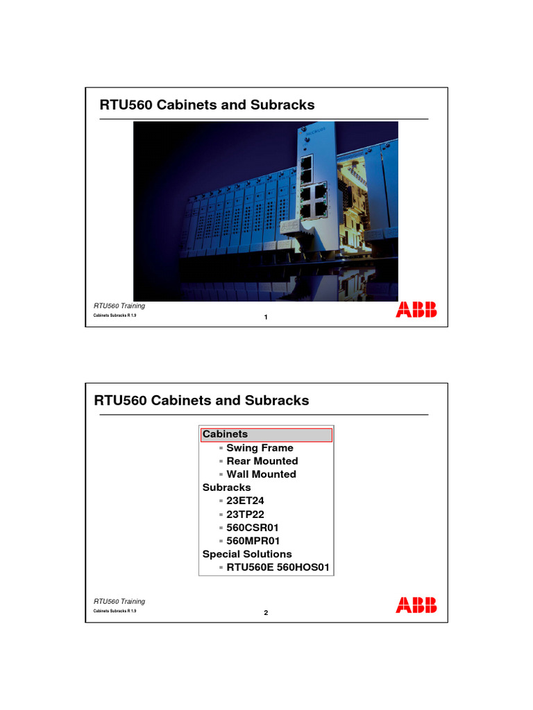 RTU560 Subrack Systems Overview | PDF | Power Supply | Manufactured Goods