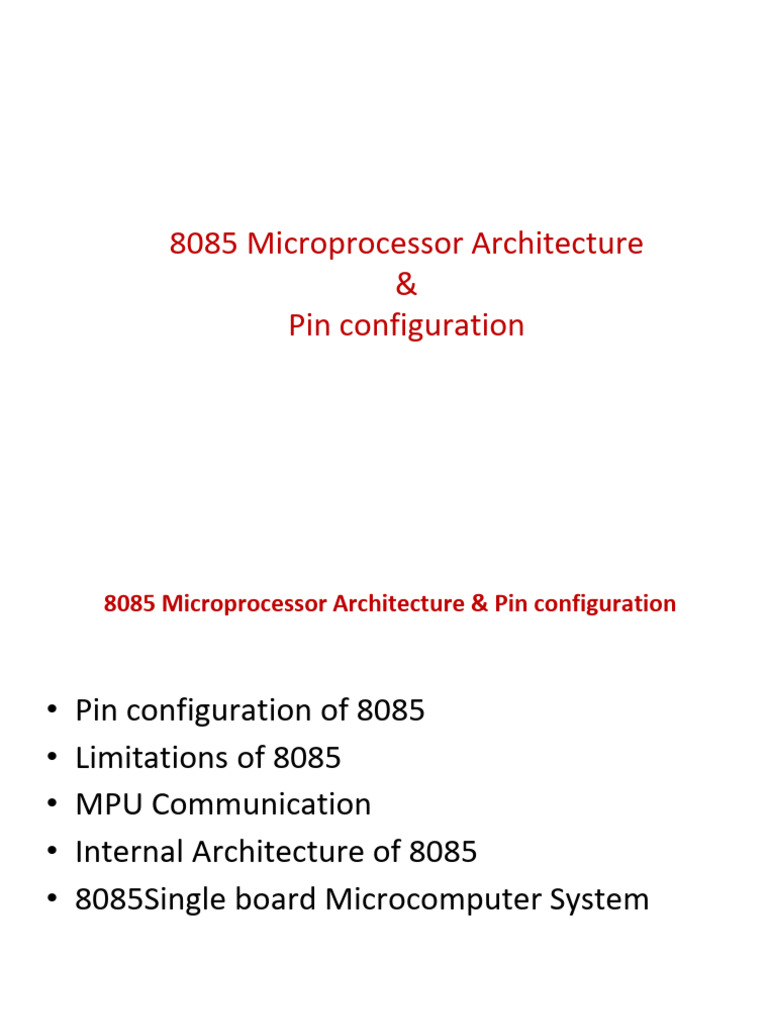 Introduction To 8085 Microprocessor | PDF | Integrated Circuit | Computer Data