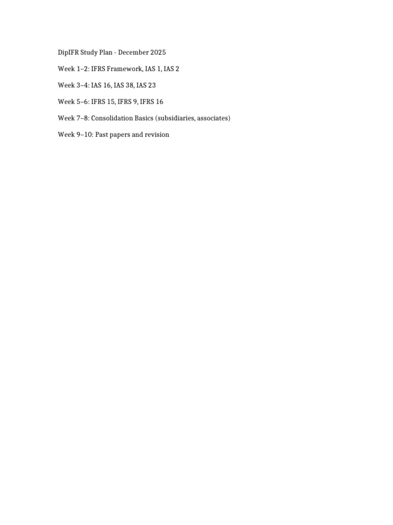 DipIFR Study Plan Dec2025 | PDF