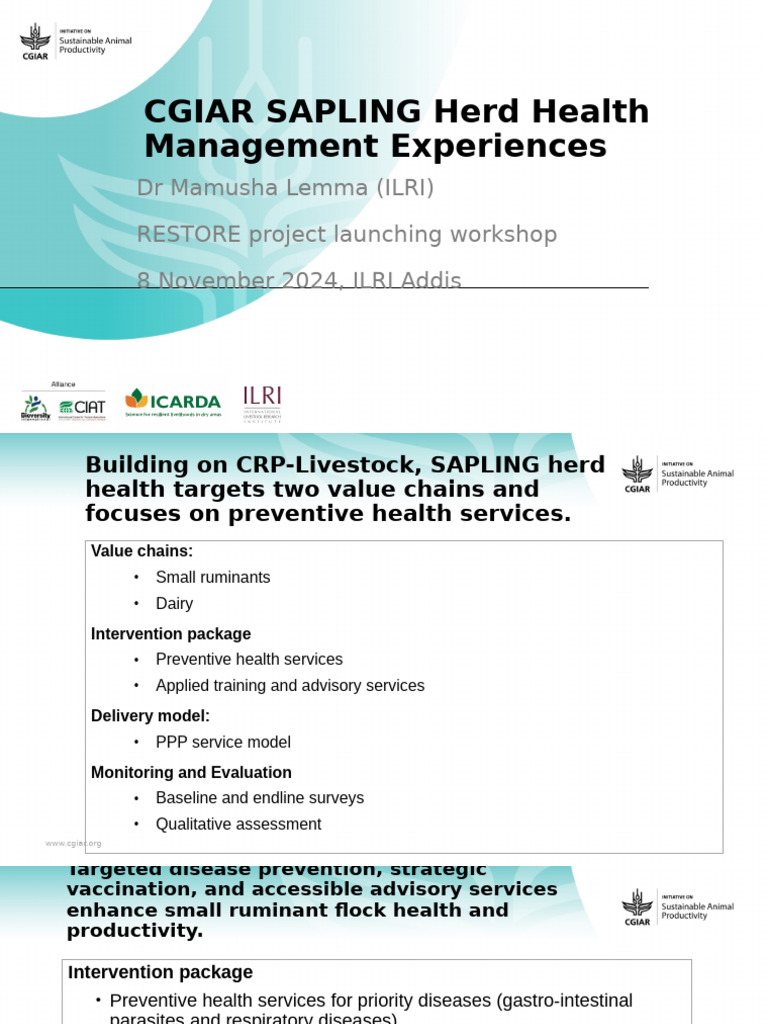 Cgiar Sapling Herd Health | PDF