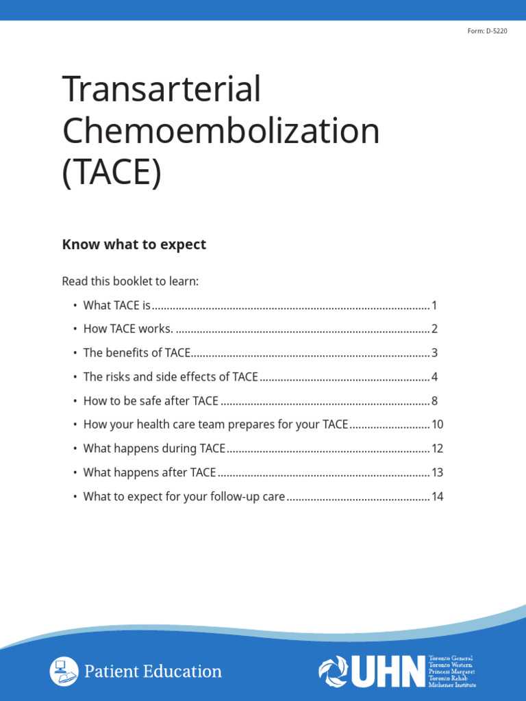 Transarterial Chemoembolization TACE | PDF | Chemotherapy | Liver