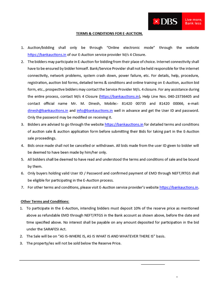 E-Auction Notice Hareeshva Agencies T&C | PDF | Auction