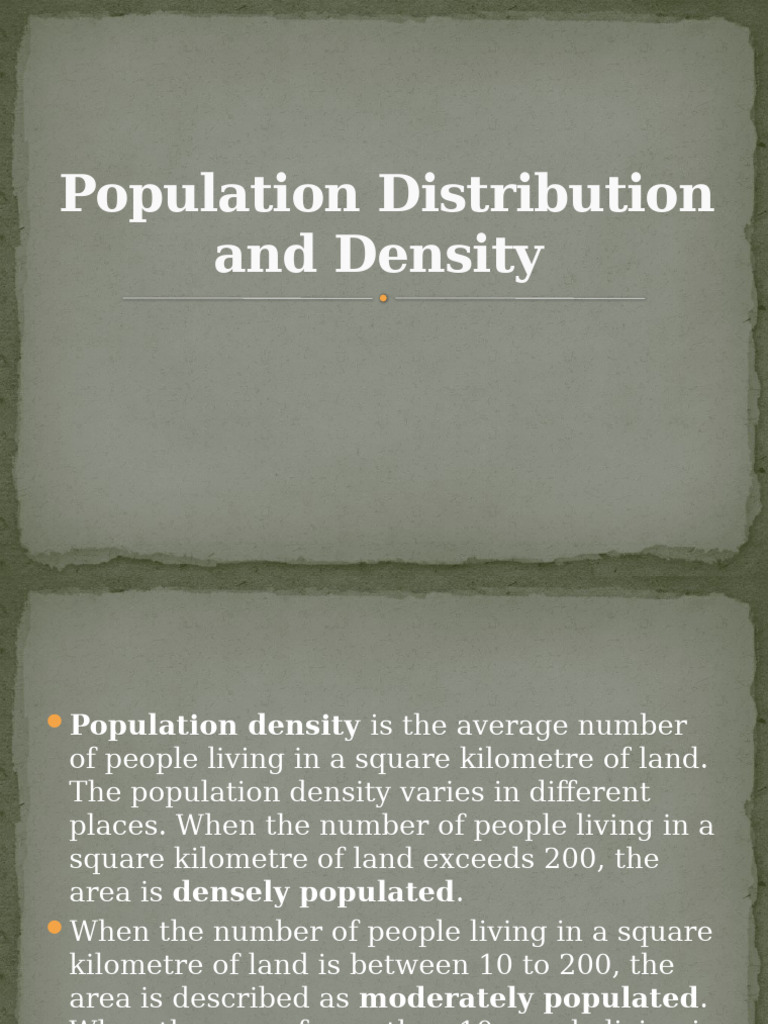 Population Distribution and Density | PDF | Human Migration | Migrant Worker