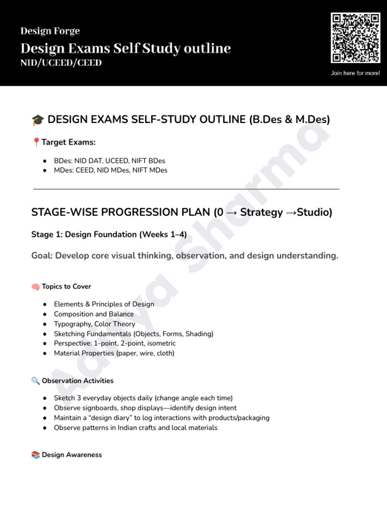 Nid - Iit Design Exams Self-Study Outline | PDF | Design | Simulation