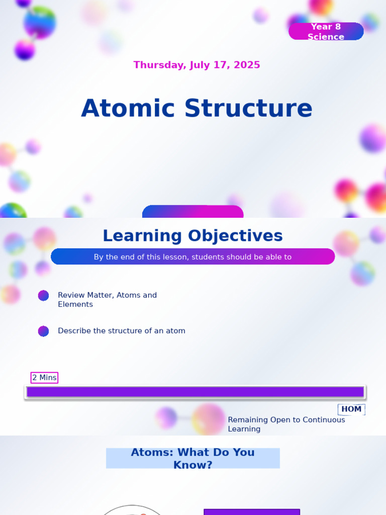 Understanding Atomic Structure and Elements | PDF | Electric Charge | Atoms