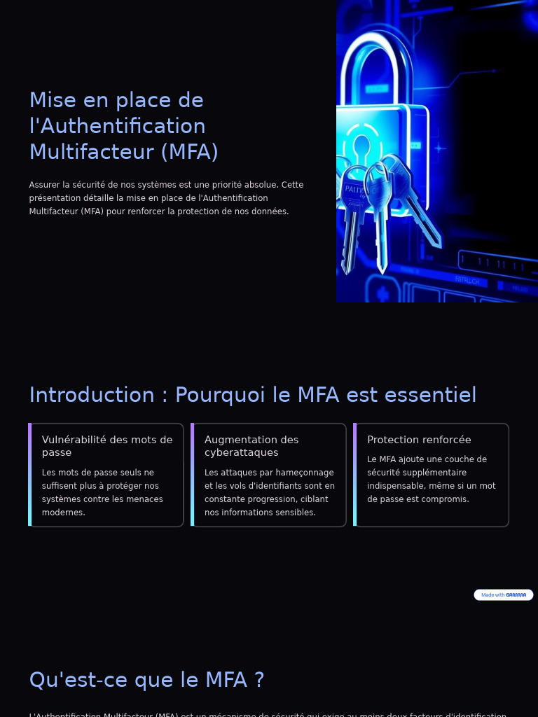 Mise en Place de Lauthentification Multifacteur MFA | PDF | Mot de passe | Sécurité des systèmes ...