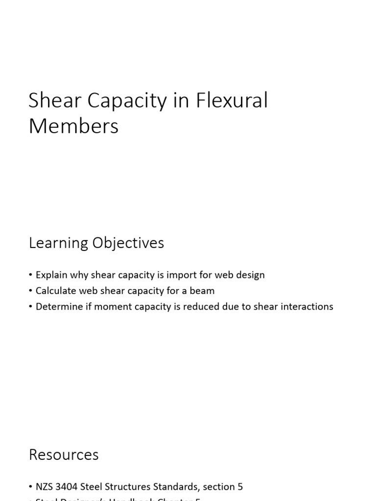 Shear Capacity in Beam Design | PDF | Bending | Beam (Structure)