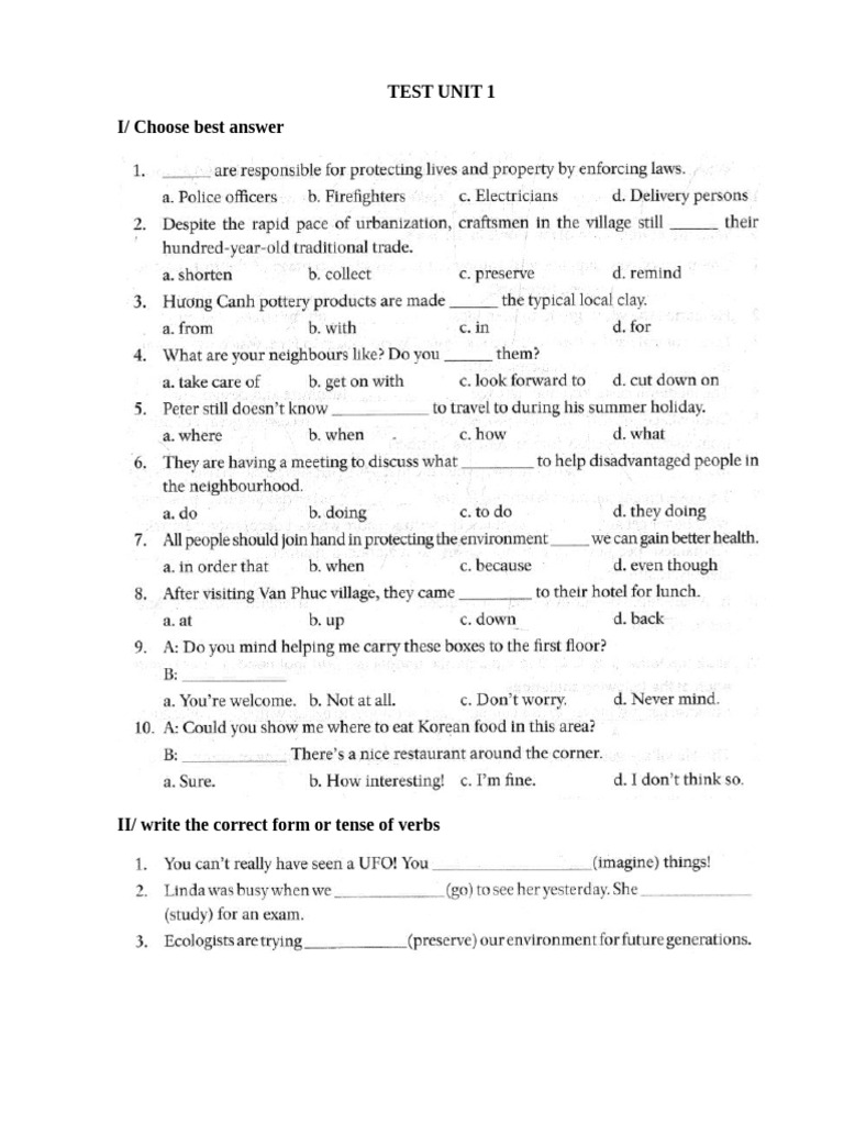 Test Unit 1 | PDF