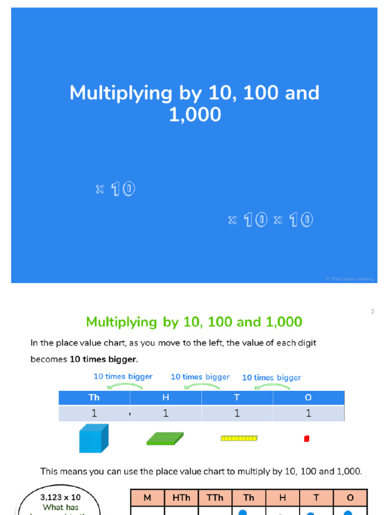 147 Multiplying by 10, 100 and 1000 | PDF